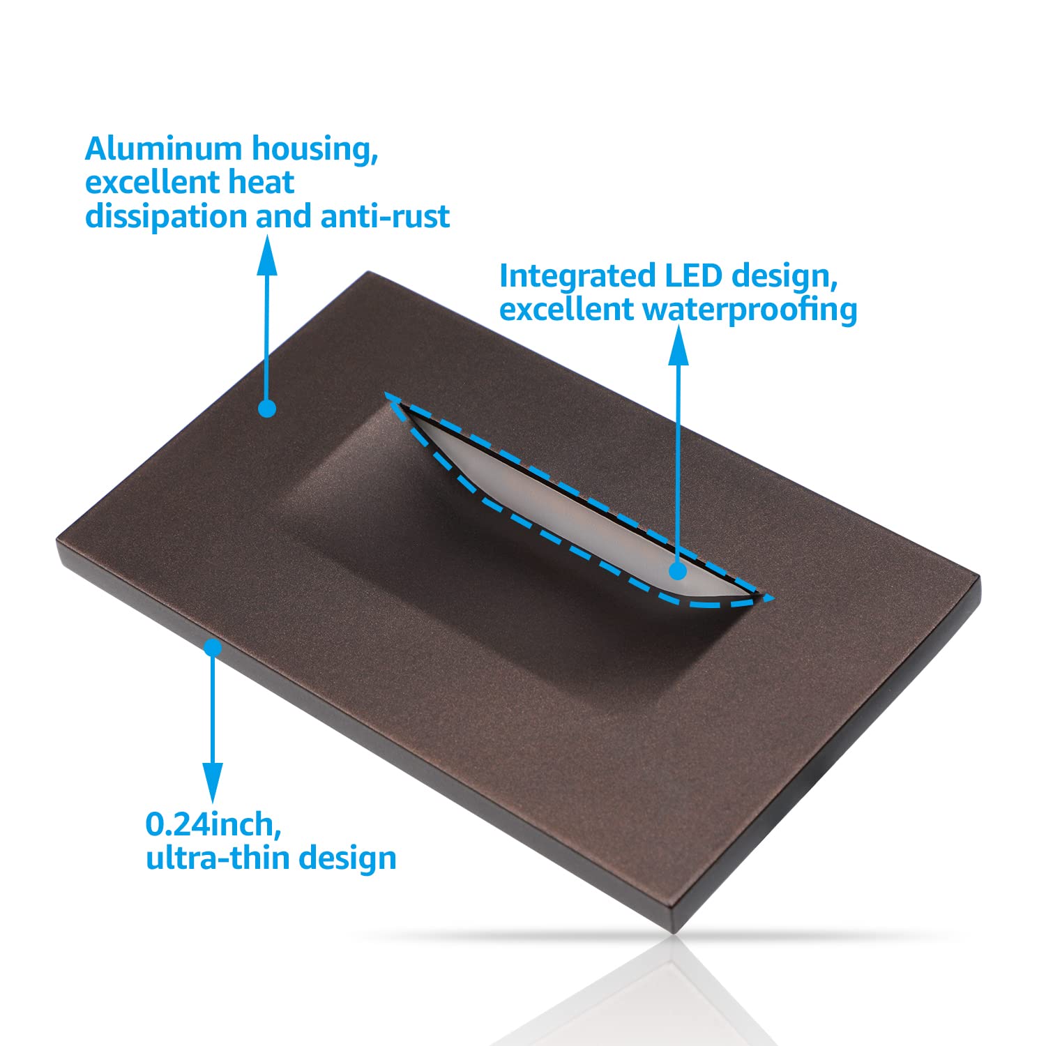 Mua 12-Pack Premium Series 3CCT 120V LED Step Lights, Dimmable 3.5W ...