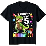 Amazon.com: Kids 5 Year Old Shirt 5th Birthday Boy T Rex Dinosaur T Shirt : Clothing, Shoes ...