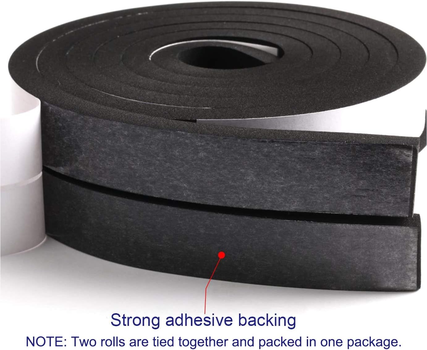 Strong Adhesive Foam Rubber Seal Tape-2 Rolls, 25mm(W) x 10mm(T) Window ...