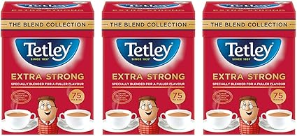 Tetley Extra Strong Tea, Pack of 3, 225 Tea Bags Total: Amazon.co.uk ...