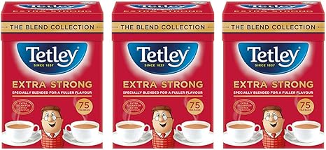 Tetley Extra Strong Tea, Pack of 3, 225 Tea Bags Total: Amazon.co.uk ...