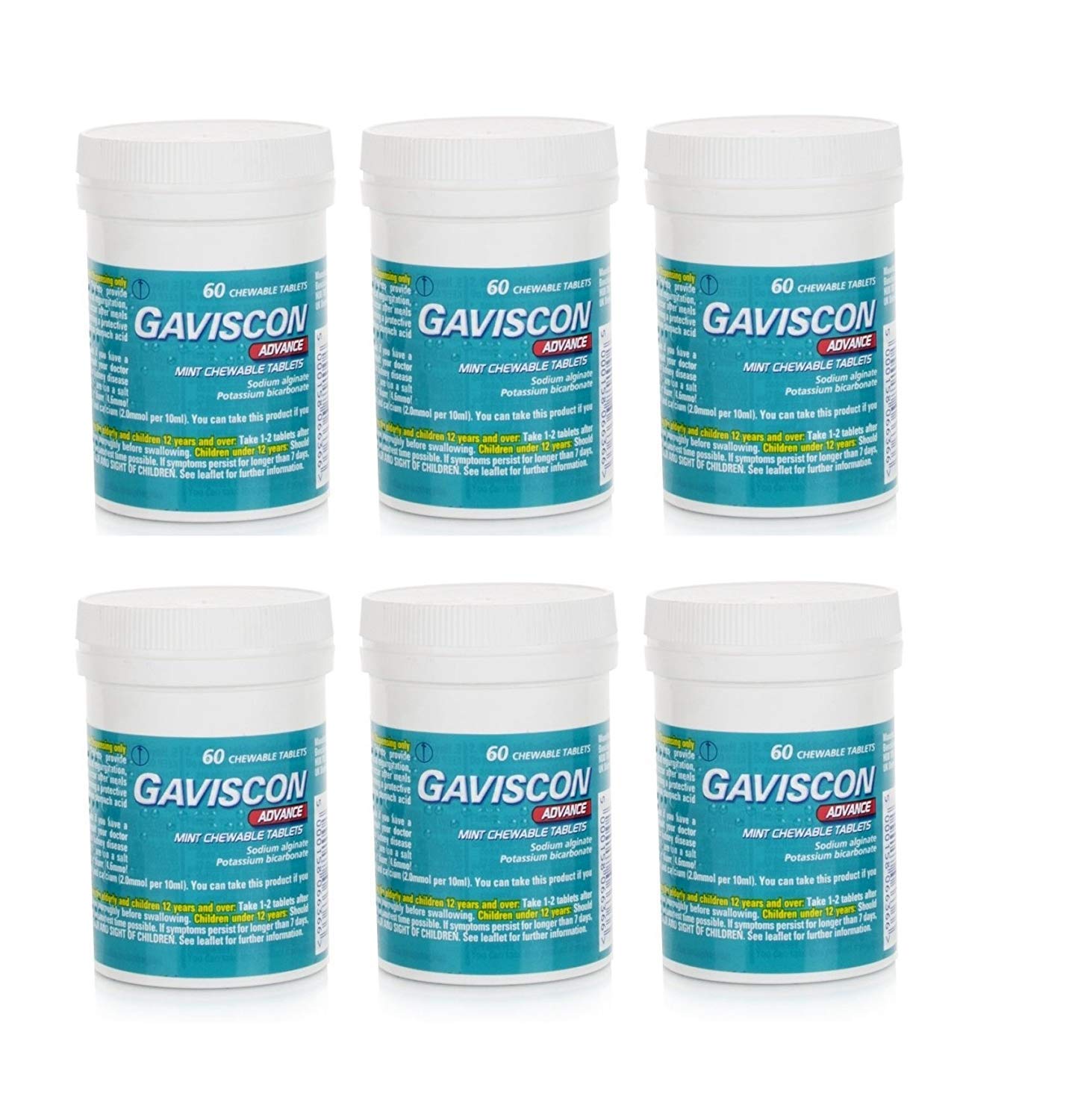 Mua Gaviscon Advance Chewable 60 Tablets Peppermint Pack of 6 trên ...