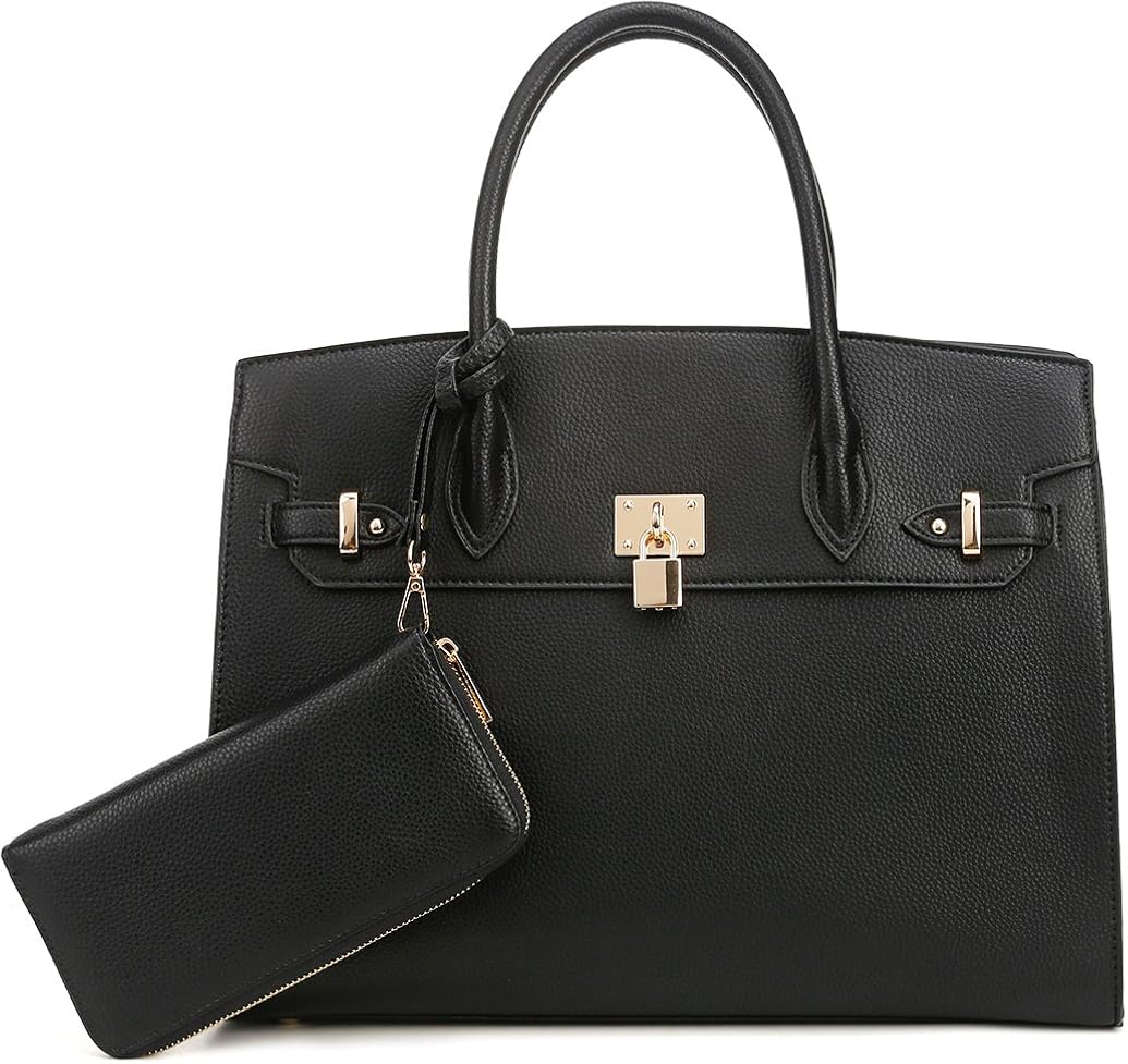 Amazon.com: DELUXITY Women's Designer Top Handle Satchel Handbag Tote ...
