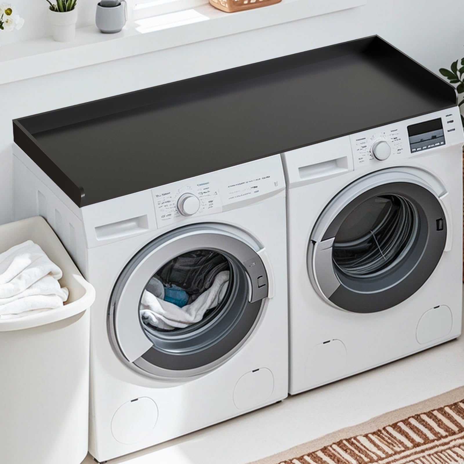 Washer Dryer Countertop 54" x 27.6”, Laundry Topper with High Edge ...