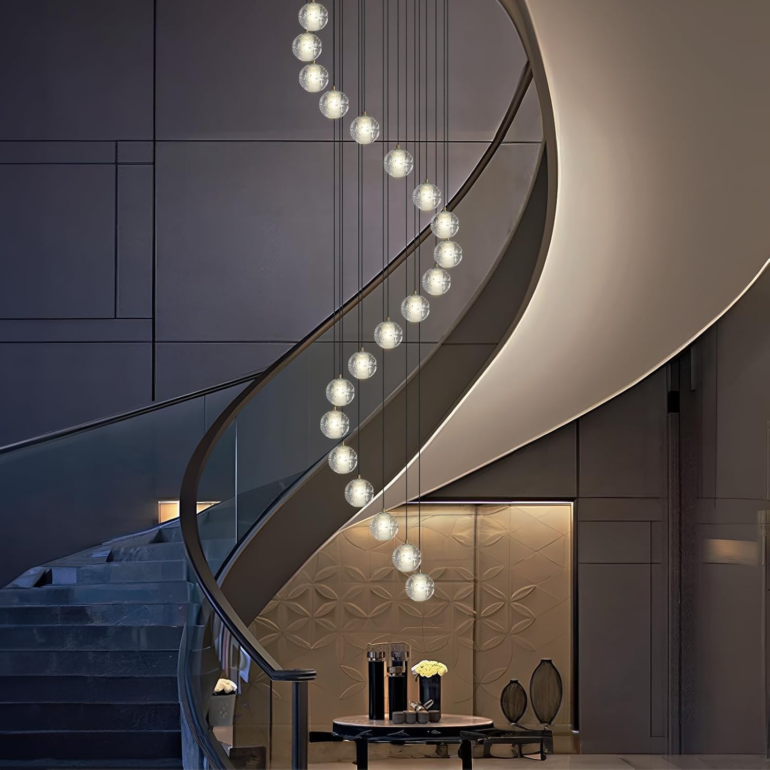 SKFWAITKW 20-Light High Ceiling Chandelier, Staircase Chandelier with ...