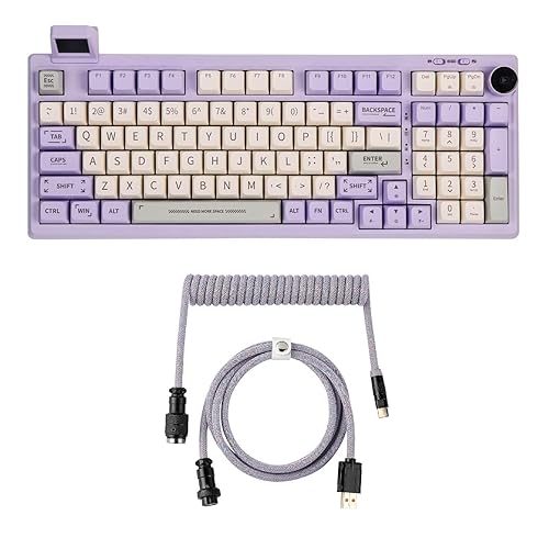 EPOMAKER RT100 Purple Mechanical Gaming Keyboard with Mix PRO Coiled ...