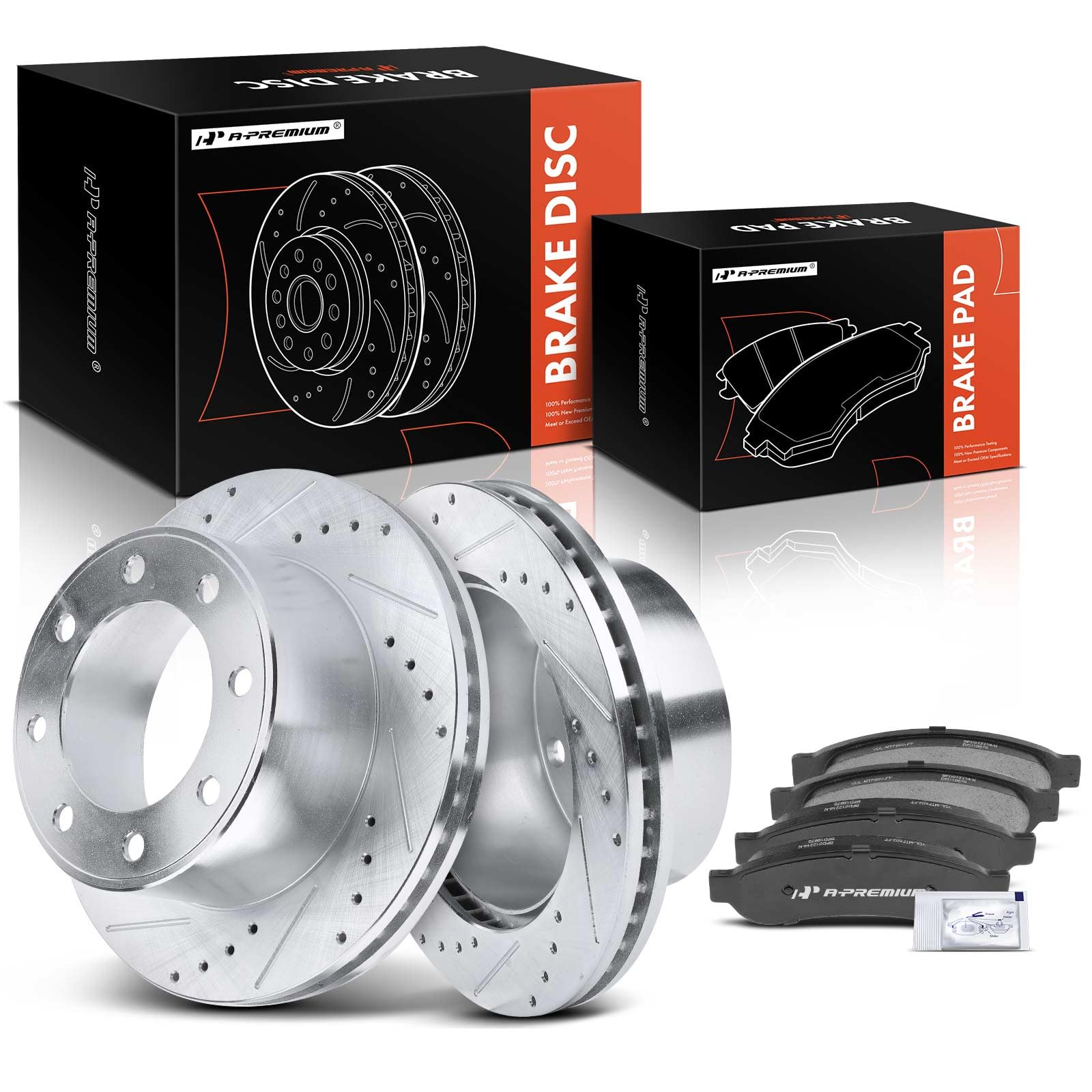 A-Premium 13.39 inch(340 mm) Rear Drilled and Slotted Disc Brake Rotors ...