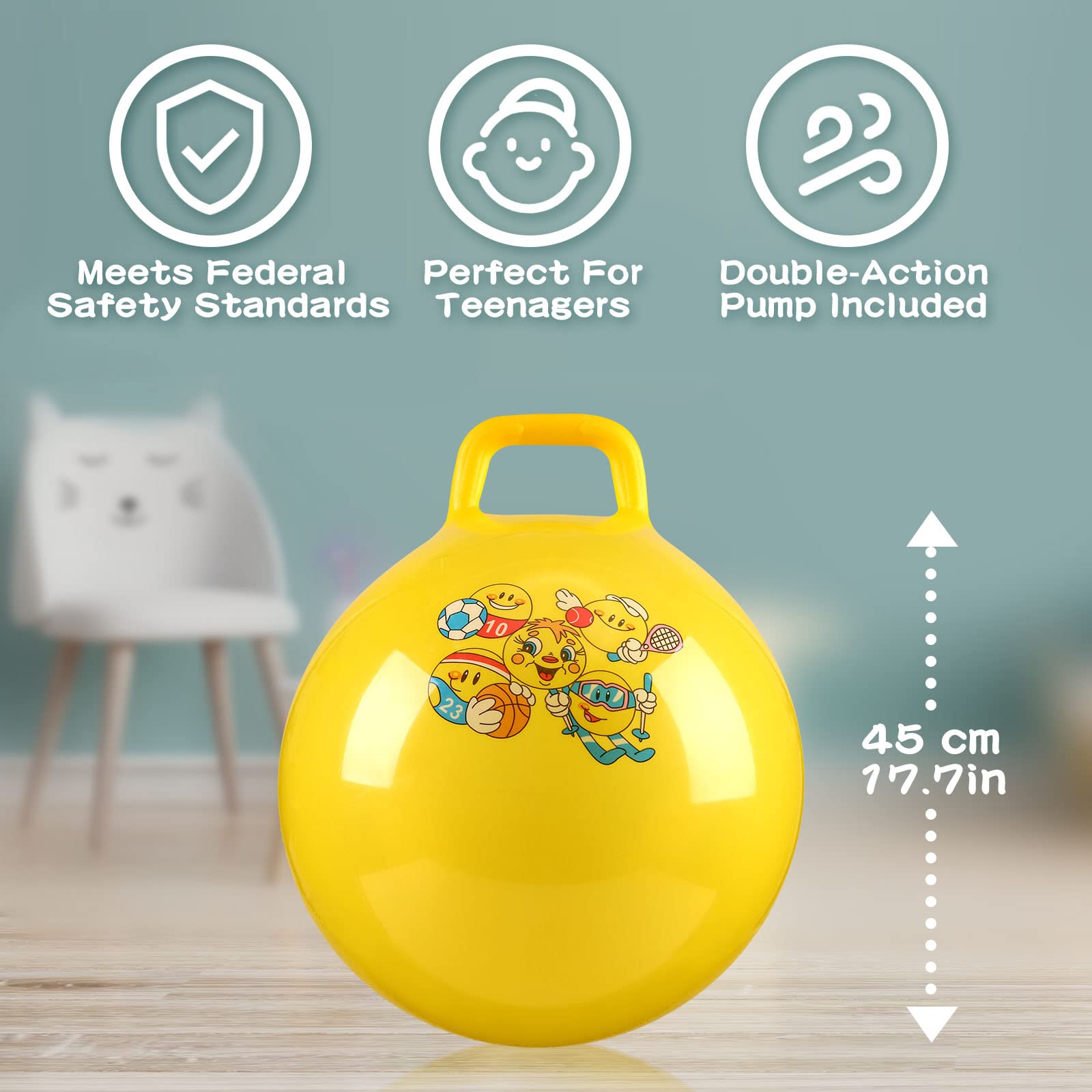 Mua 10 Pcs Bouncy Balls with Handles for Kids Bulk, Hopper Ball Hippity ...