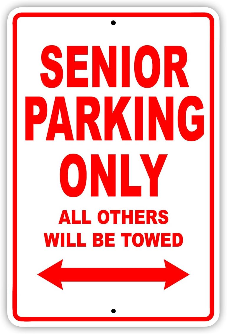 Amazon.com: Senior Parking Only Gift Decor Novelty Garage Metal ...