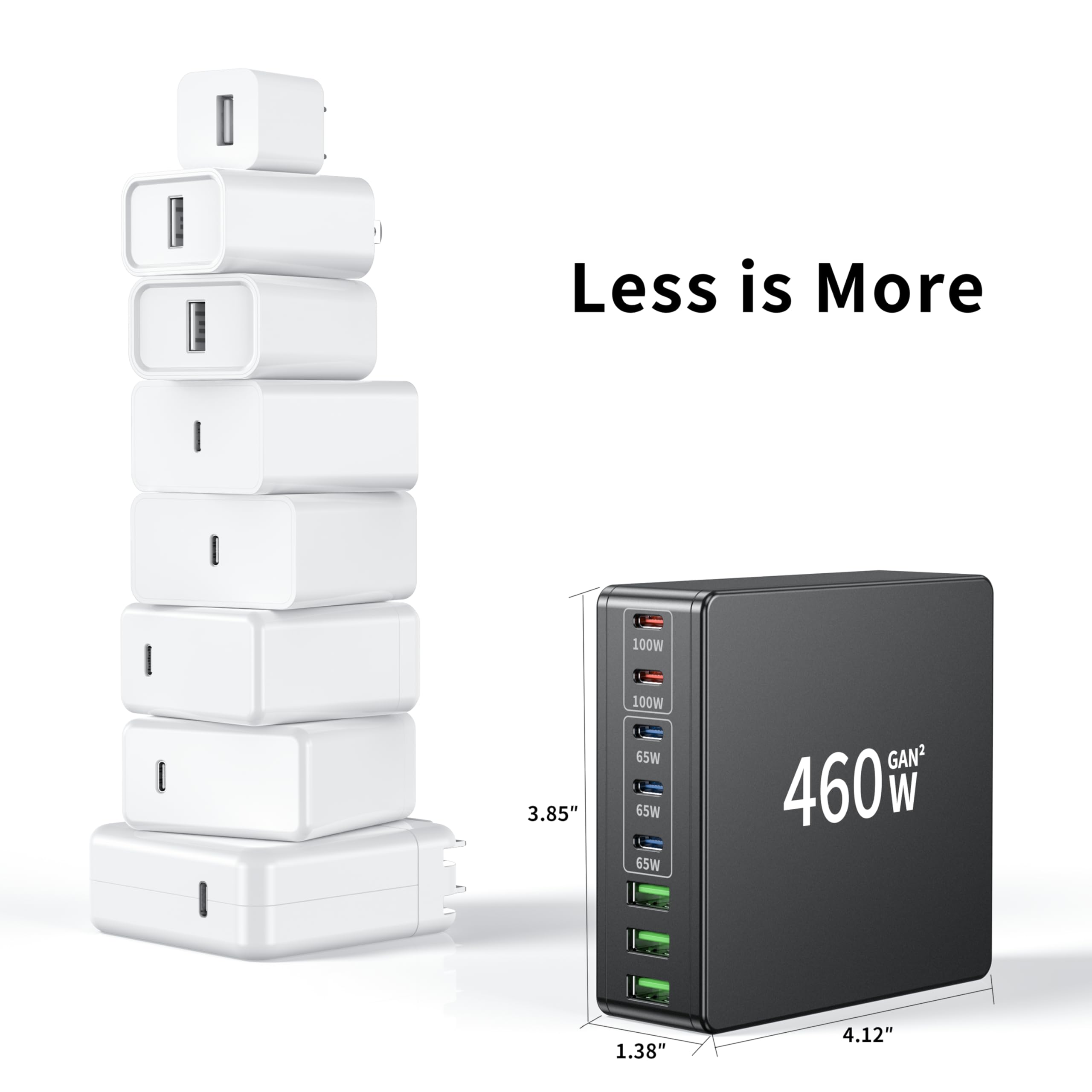 Mua USB C Charger 460W Fast GAN Charger Block 8 Multi Port Charging ...