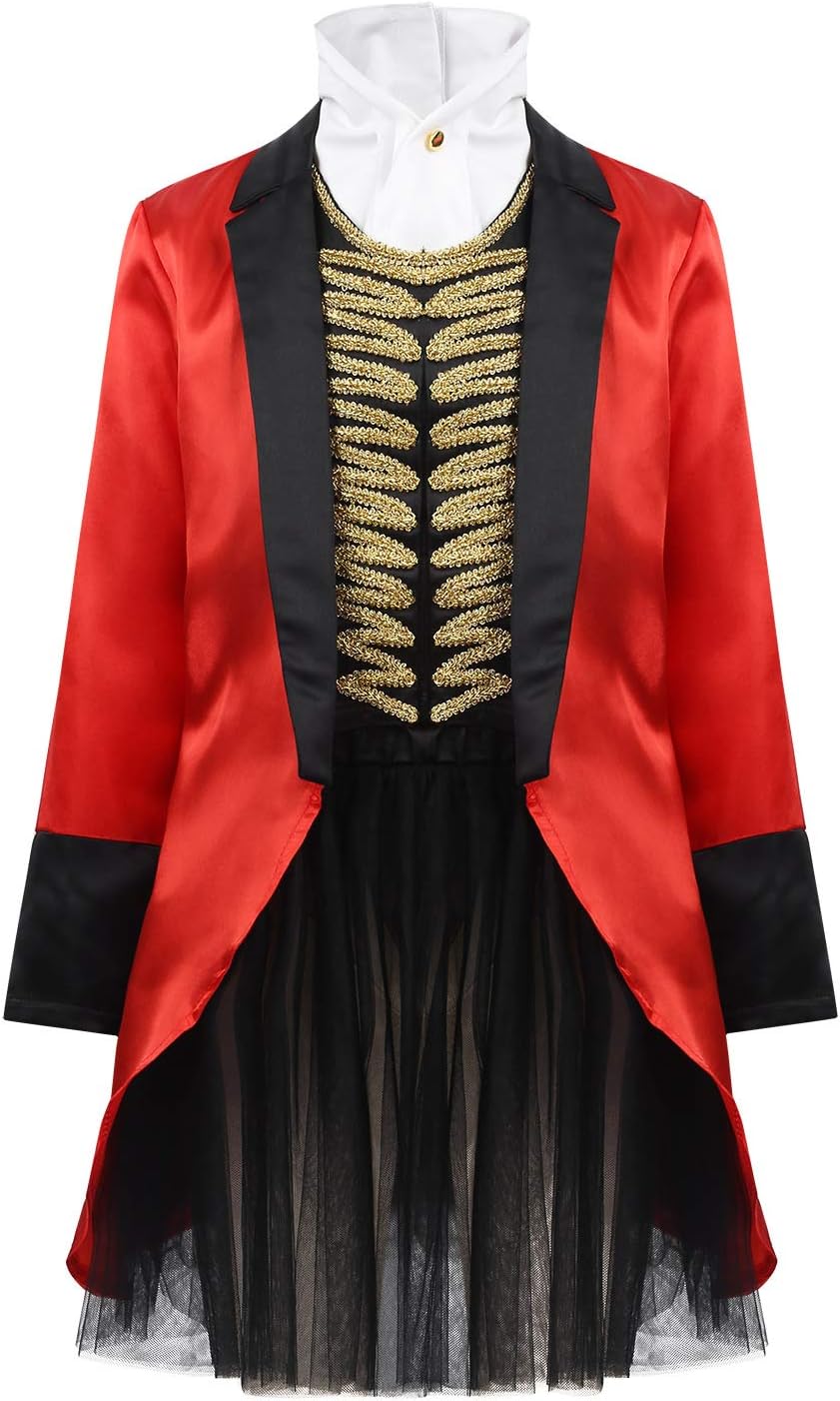 Freebily Girls’ Deluxe Ringmaster Costume Outfit Kids Circus Uniform ...