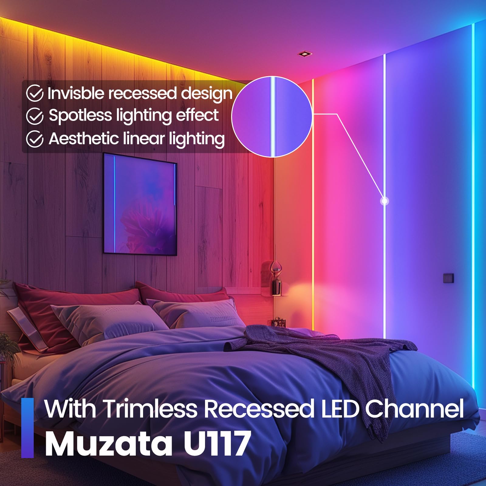 Mua Muzata 10Pack 6.6ft Plaster in Trimless LED Channel System with ...