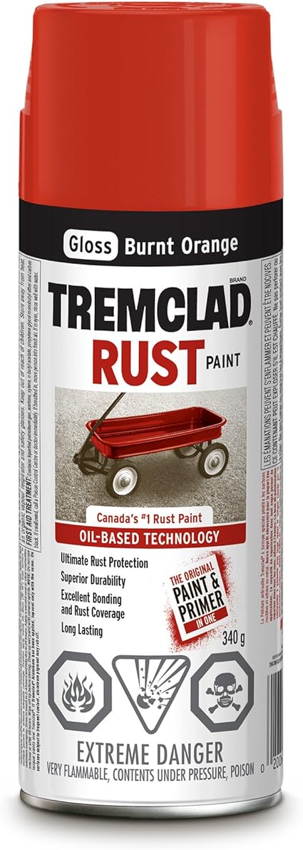Tremclad Rust Paint in Burnt Orange, 340g, Spray Paint - Amazon Canada