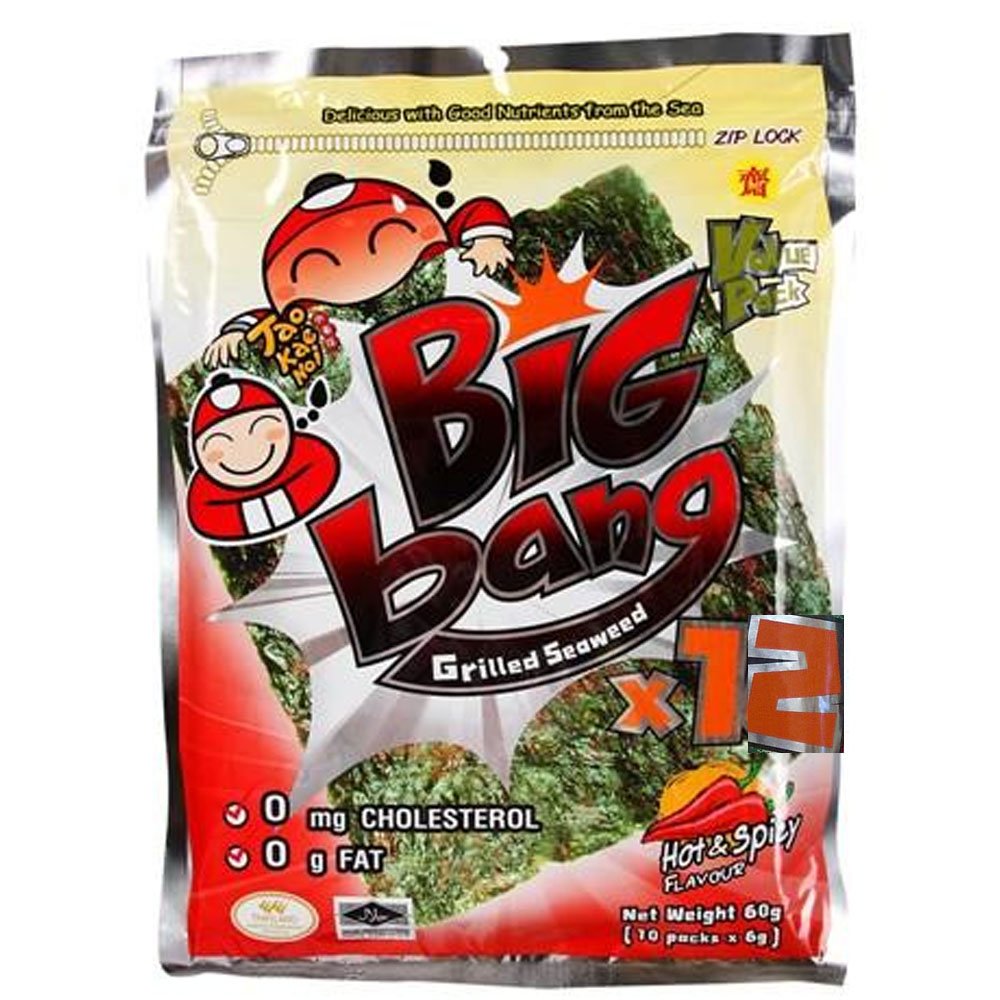 Buy Taokaenoi Seaweed Snacks Most Famous Thai Nori Grilled Cri Seaweed Sheets Spicy Flavour, Big ...