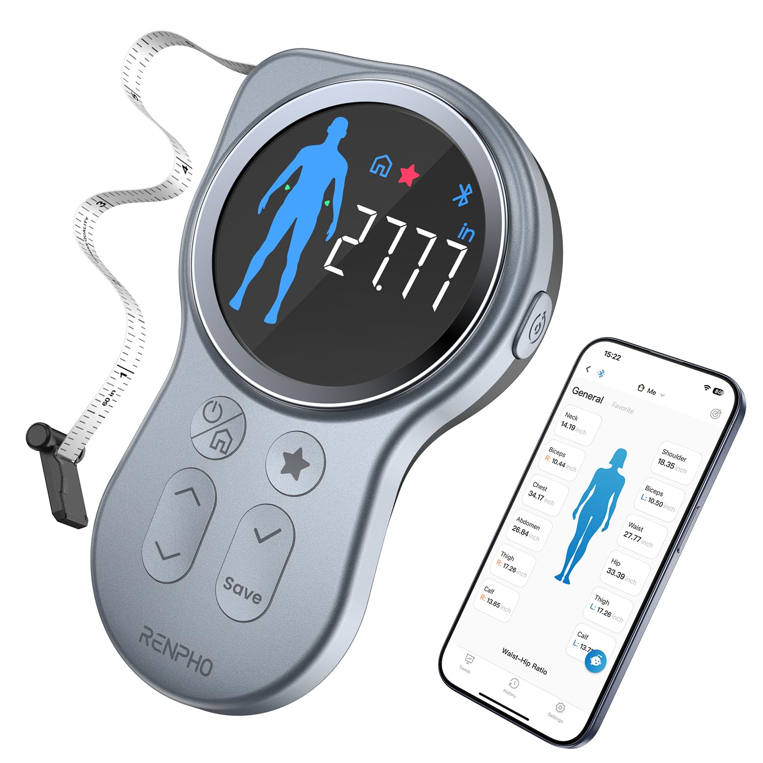 Mua RENPHO Tape Measure, Smart Body Measuring Tape Weight Loss, Body ...