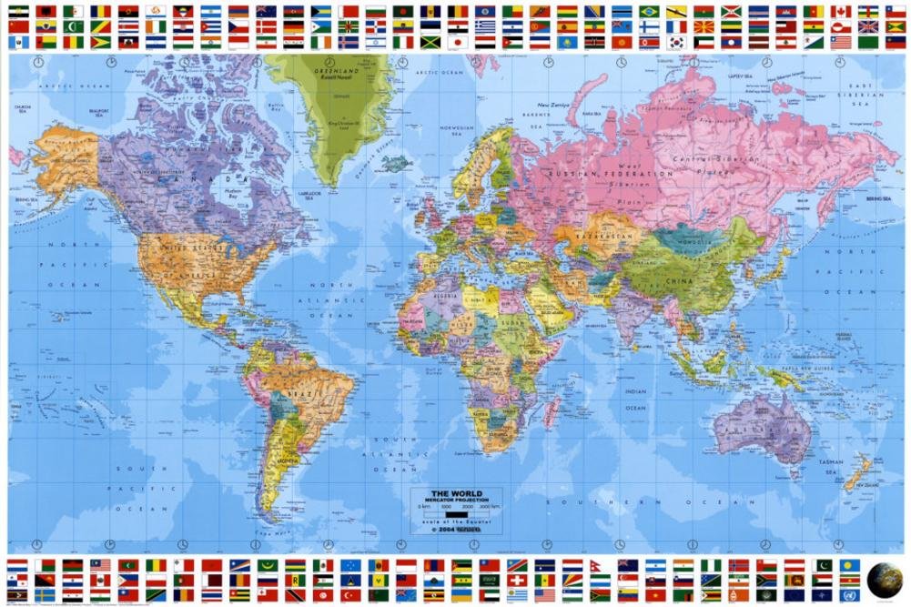 Amazon.com : World Map - Political 2001 Poster 36 x 24in : Poster Of ...