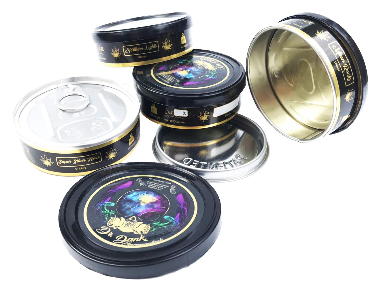 Buy Dr. DANK. x5 Self Seal Ring Pull Cali Tins - With Lid & Metallic ...