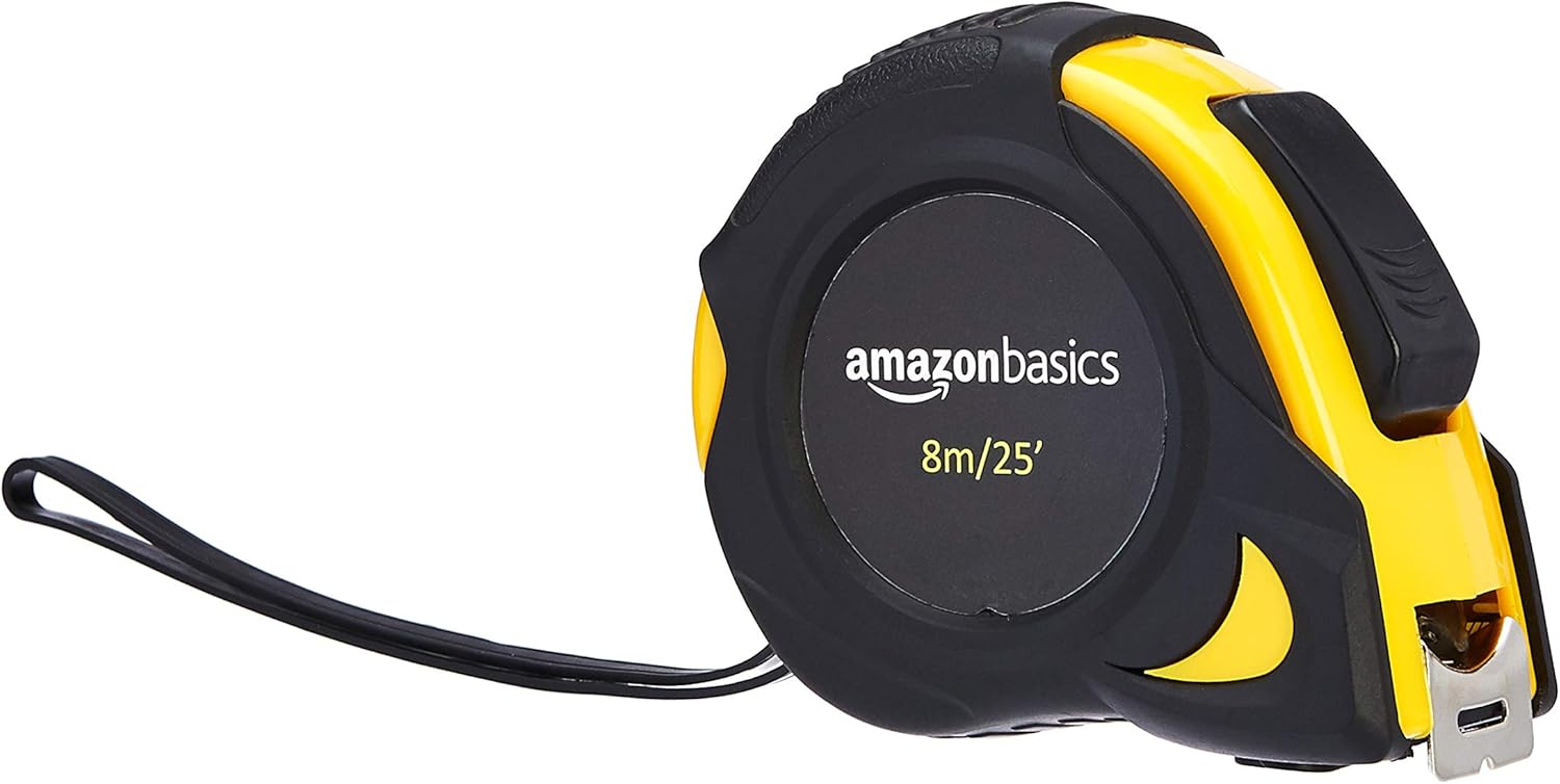 Amazon Basics Self-Locking Tape Measure – (8-Meters), Scale, MID ...