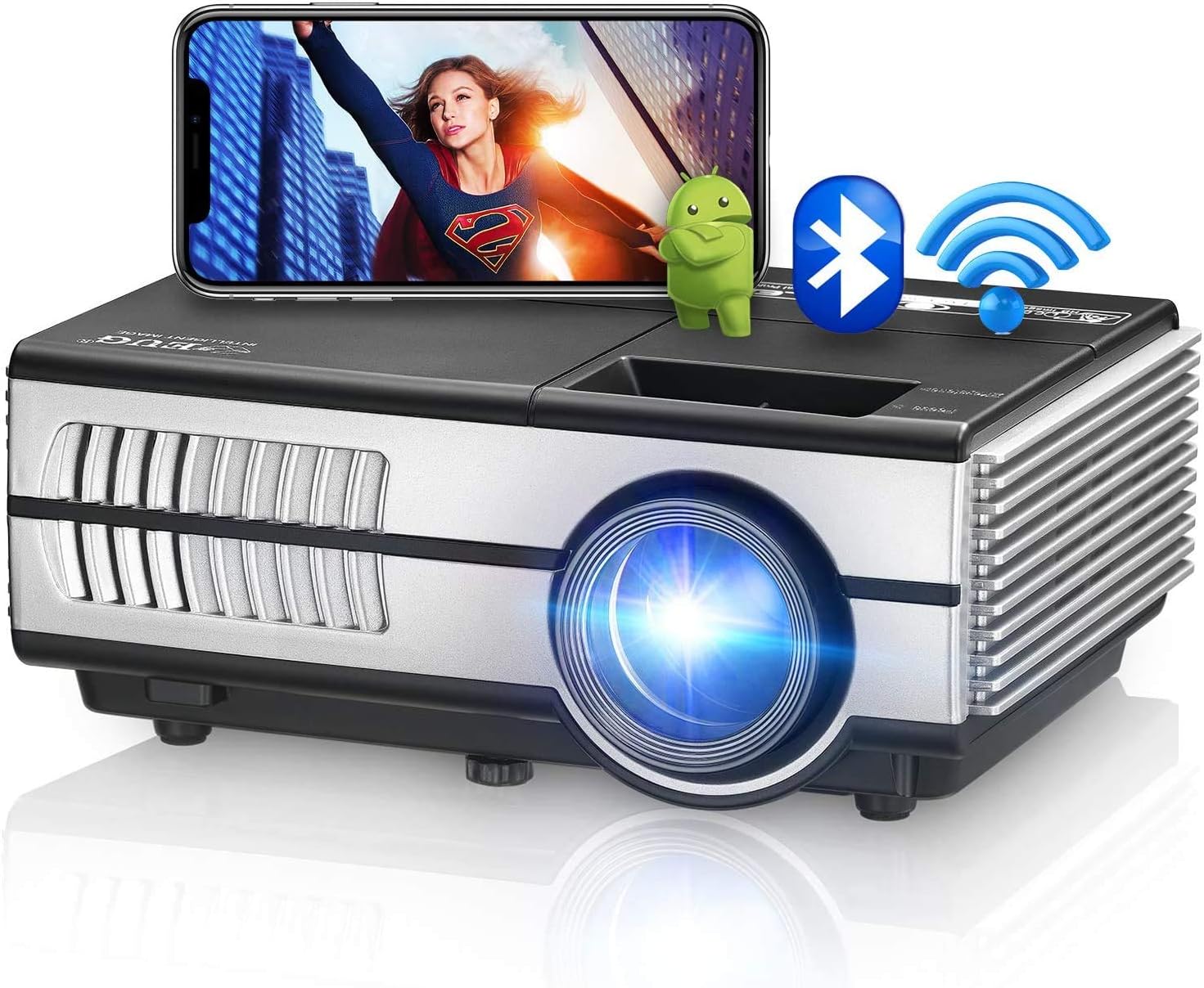 Android 7.1 Mini Projector with Bluetooth, Portable Lcd Led Projector ...