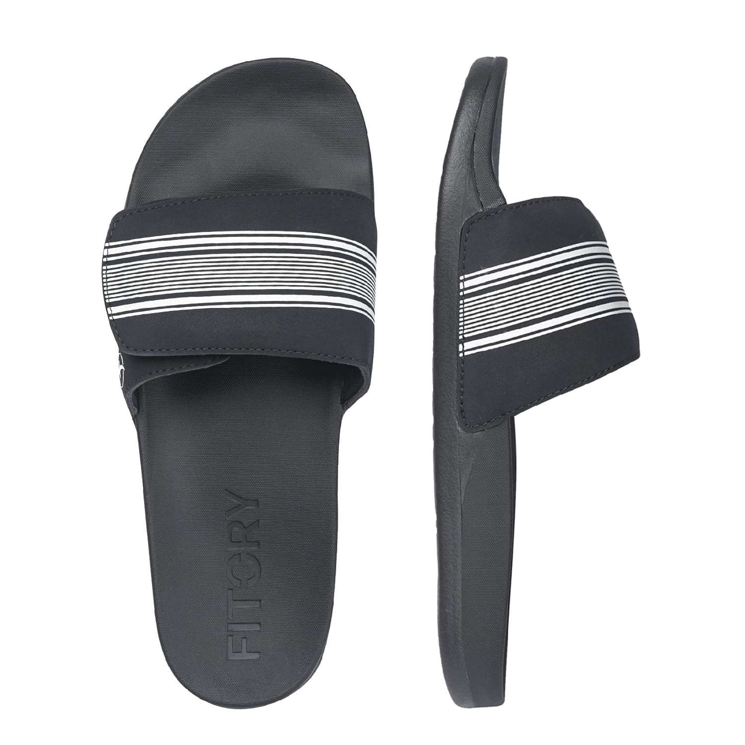 FITORY Mens Slides Sandals, Comfort Adjustable Slippers with Arch ...