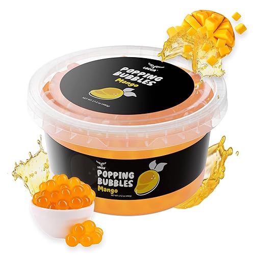 Premium Mango Popping Boba Pearls | Popping Sago Pearls for Boba Tea ...