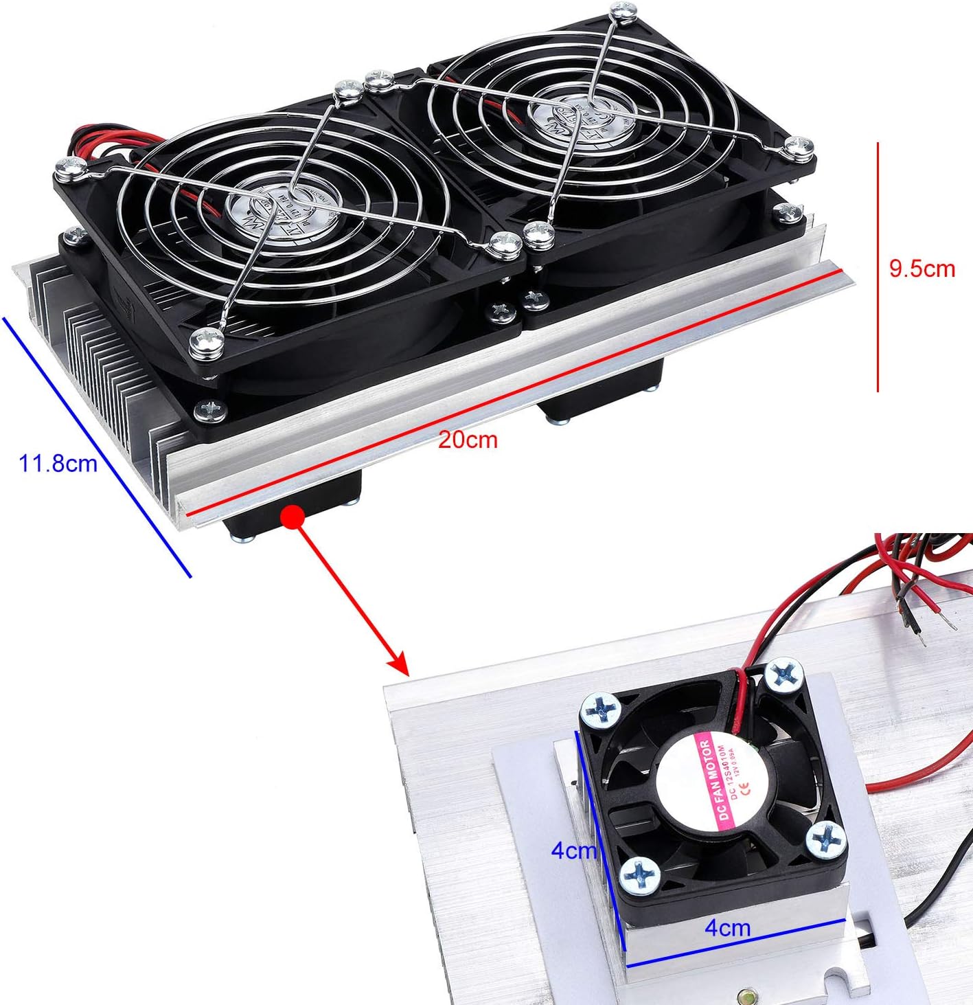 WiMas Thermoelectric Peltier Refrigeration Cooling System, 12V 10A Mini Air Conditioner Fridge ...