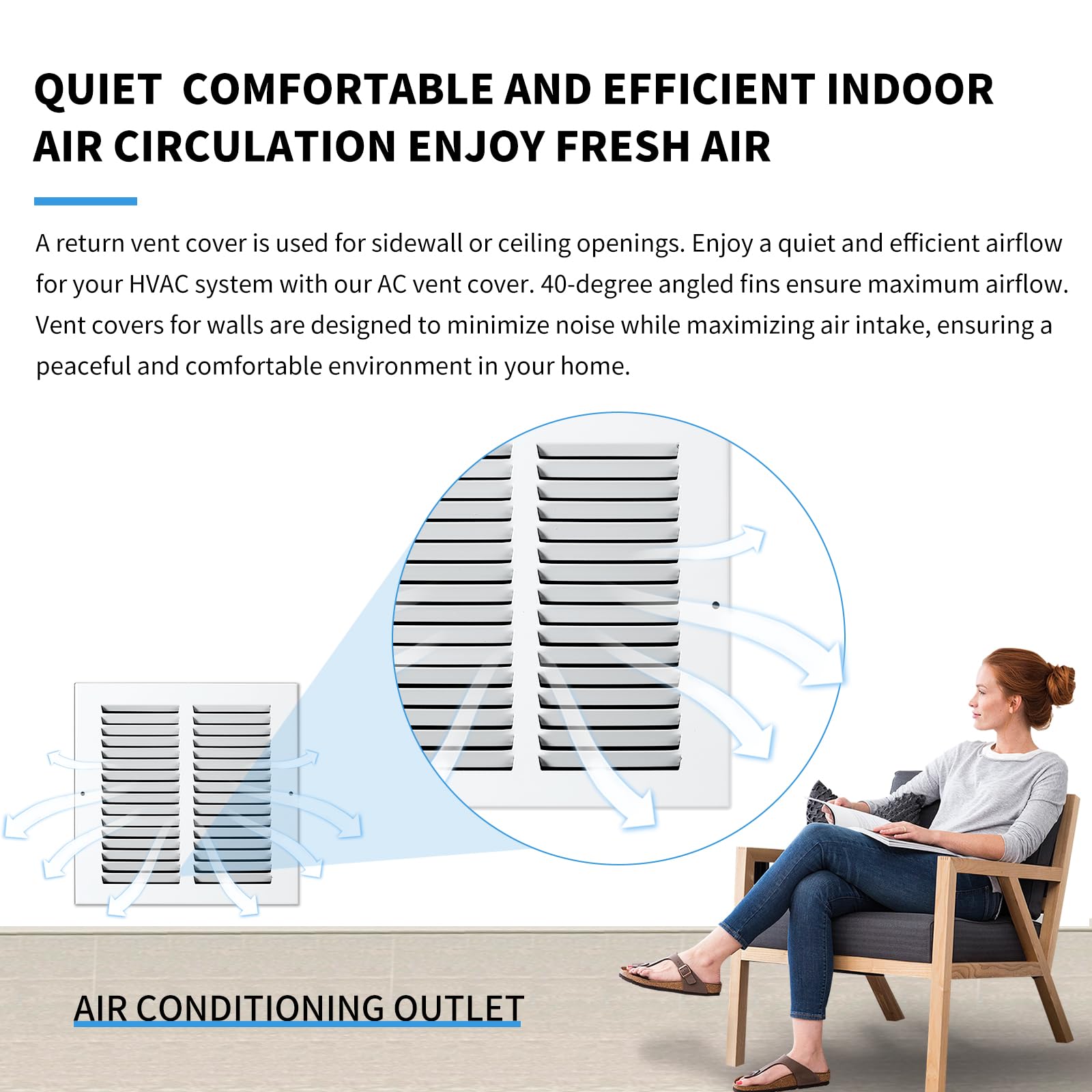 24×12 Return Air Grille [Duct Opening Size] Return Vent Cover For Wall ...