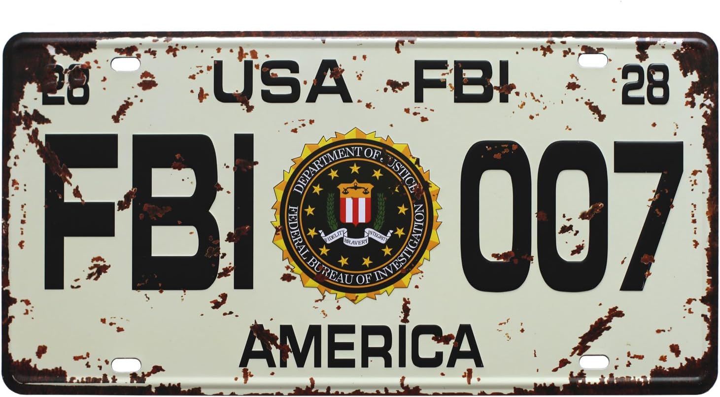 Amazon.com: USA FBI 007 American Metal Tin Sign, Vintage Plaque Auto ...