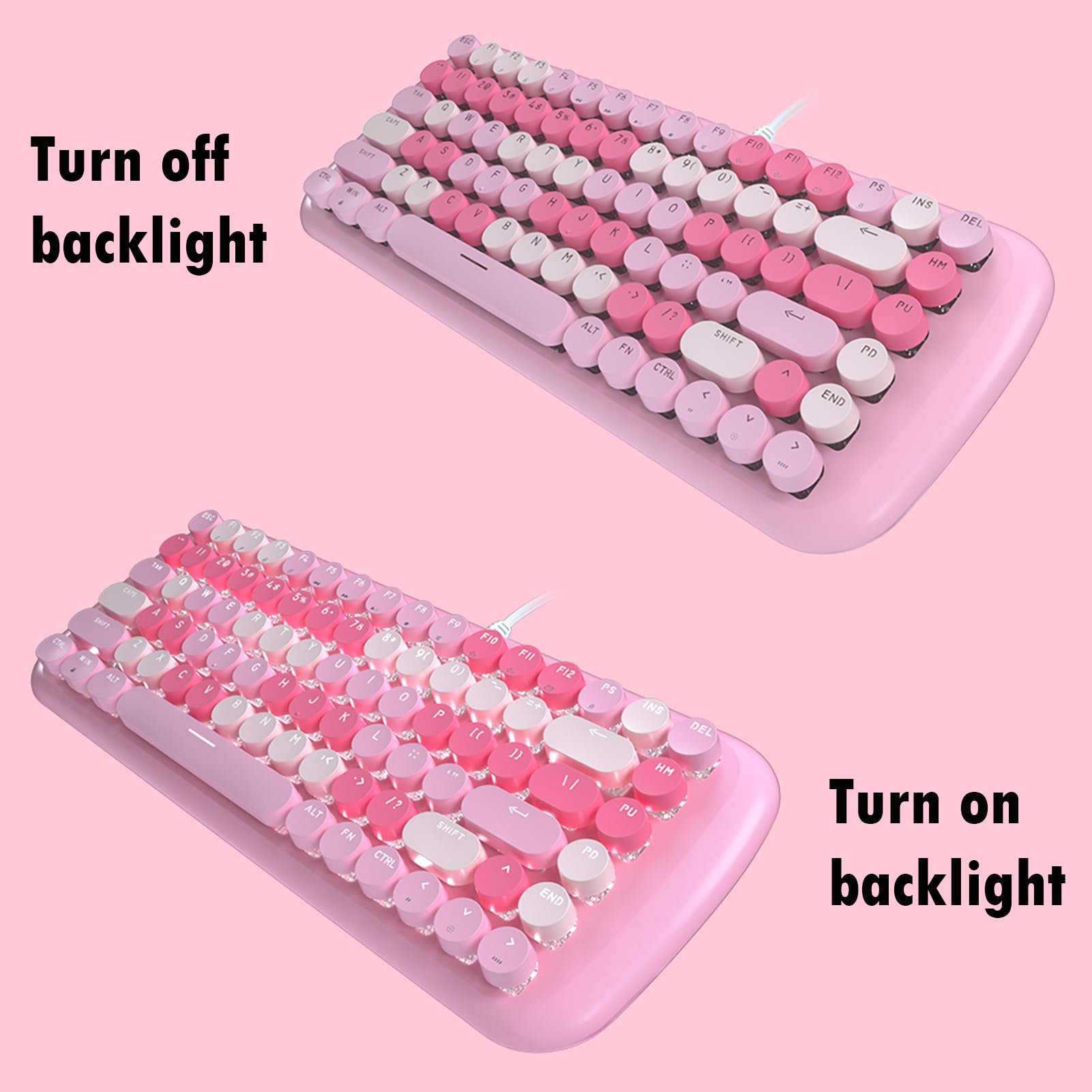 Mua Lomiluskr Cute Colorful Wired Mechanical Keyboard for Girls and ...