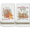 Amazon.com: AnyDesign Christmas Gingerbread Kitchen Dish Towels 18 x 28 ...