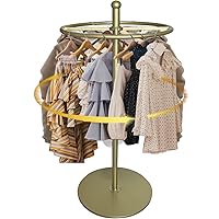 Amazon.com: Rotatable Round Garment Rack, Adjustable Clothing Floor ...