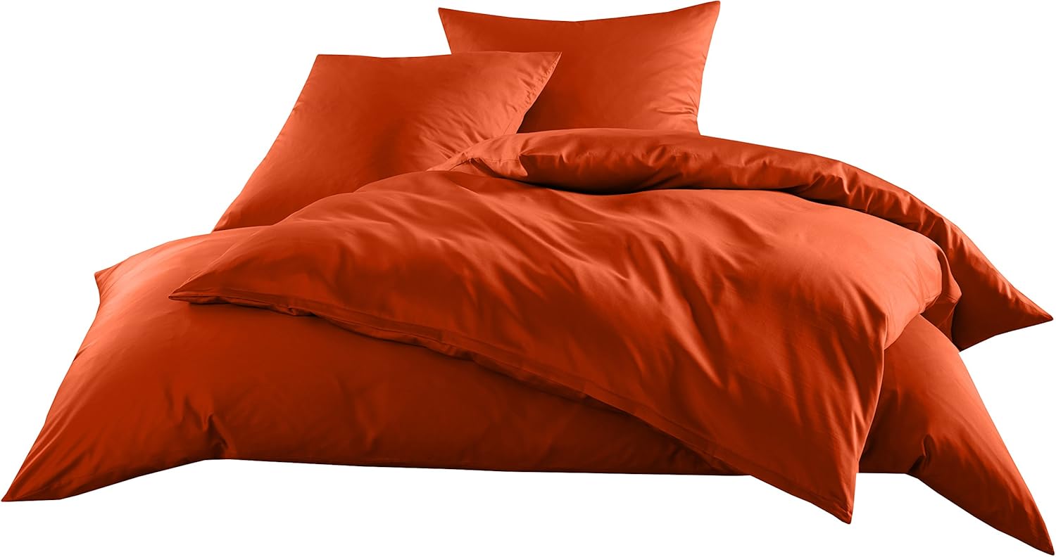Mako Satin Baumwollsatin Bettw sche Uni Einfarbig Zum Kombinieren