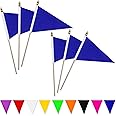 Amazon.com : AuTop 20 Pack Solid Color Plain Blue Pennant Flags on ...