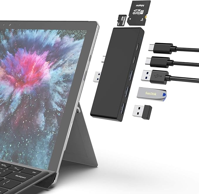 Surface Pro 7 Docking Station, USB 3.0 x 3: Amazon.it: Elettronica