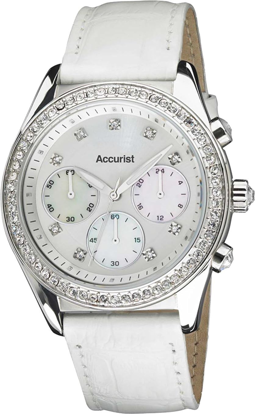 Accurist Women's Quartz Watch with Silver Dial Chronograph Display and ...