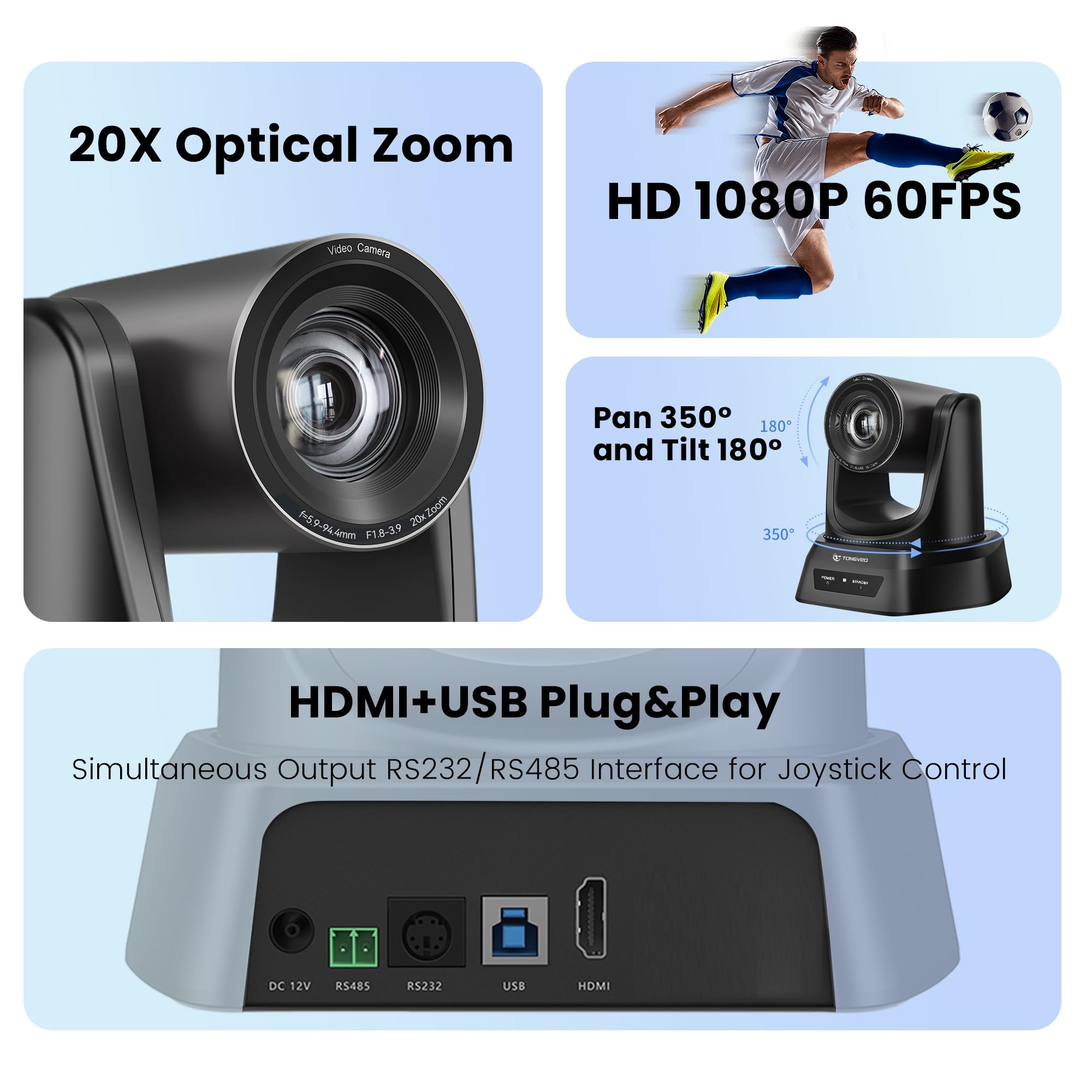 Mua TONGVEO HDMI 20X Optical Zoom PTZ Conference Room Camera System ...