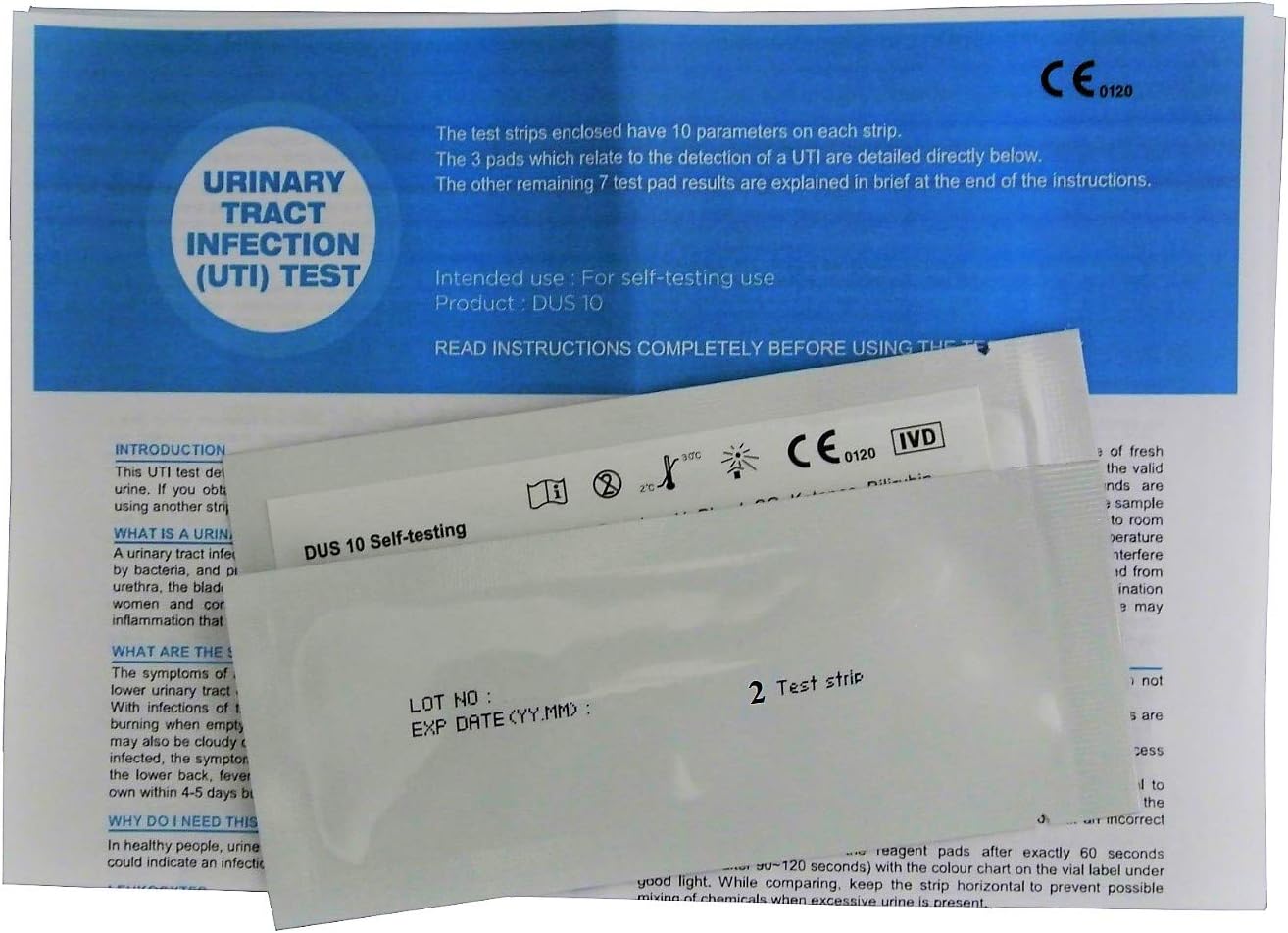 2 x Urine Infection Test Strips UTI Testing Sticks, Nitrite, Leukocytes ...