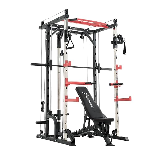 RUNFREELY SM010 Smithe Machine Home Gym with Cable Crossover and Weight ...
