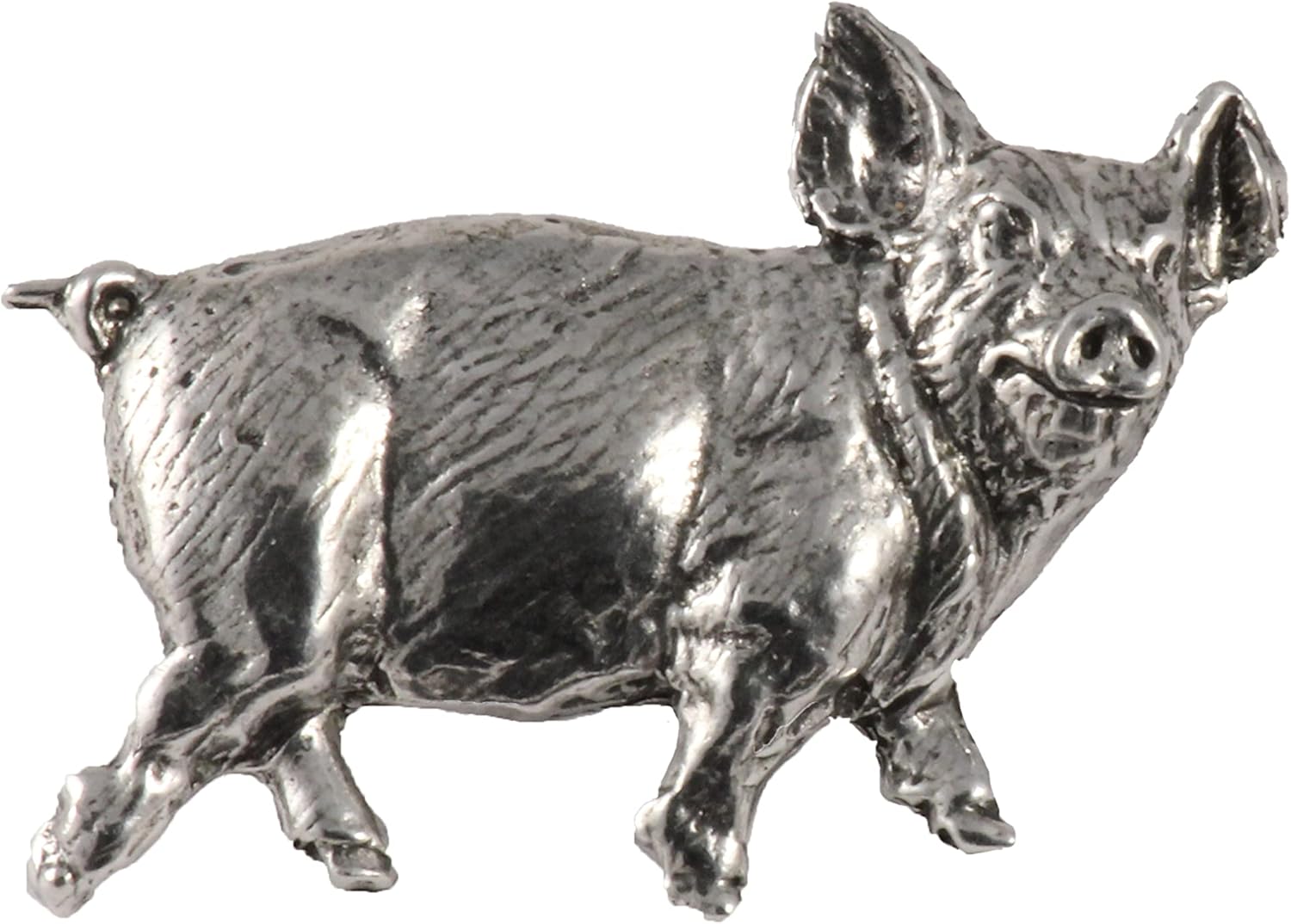 Domestic Pig, Pewter Pin, M192: Amazon.co.uk: Jewellery