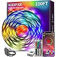Amazon.com: KSIPZE 100ft Led Strip Lights RGB Music Sync Color Changing,Bluetooth Led Lights ...