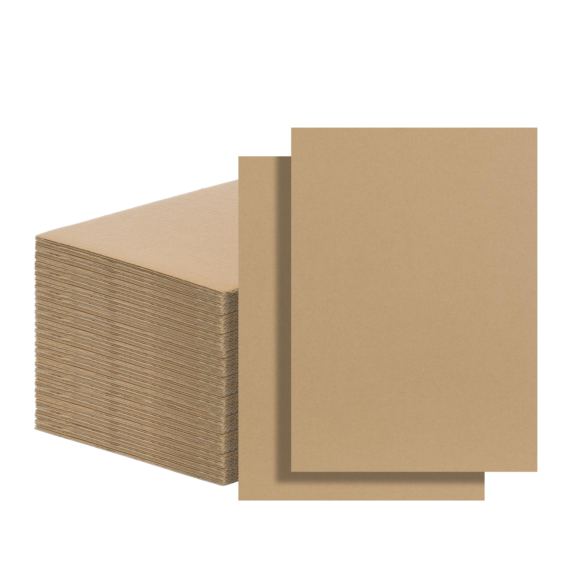 FARRAY 100 Pack 5x7 Inch Corrugated Cardboard Sheets, 1.8mm Thick Brown ...