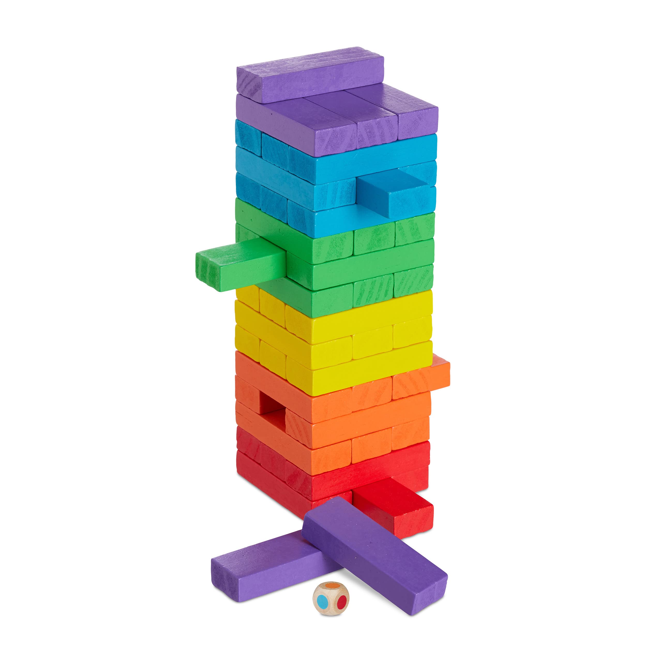 Mua Relaxdays Colourful Wooden Wobble Tower, Stacking Tower Skill Game ...