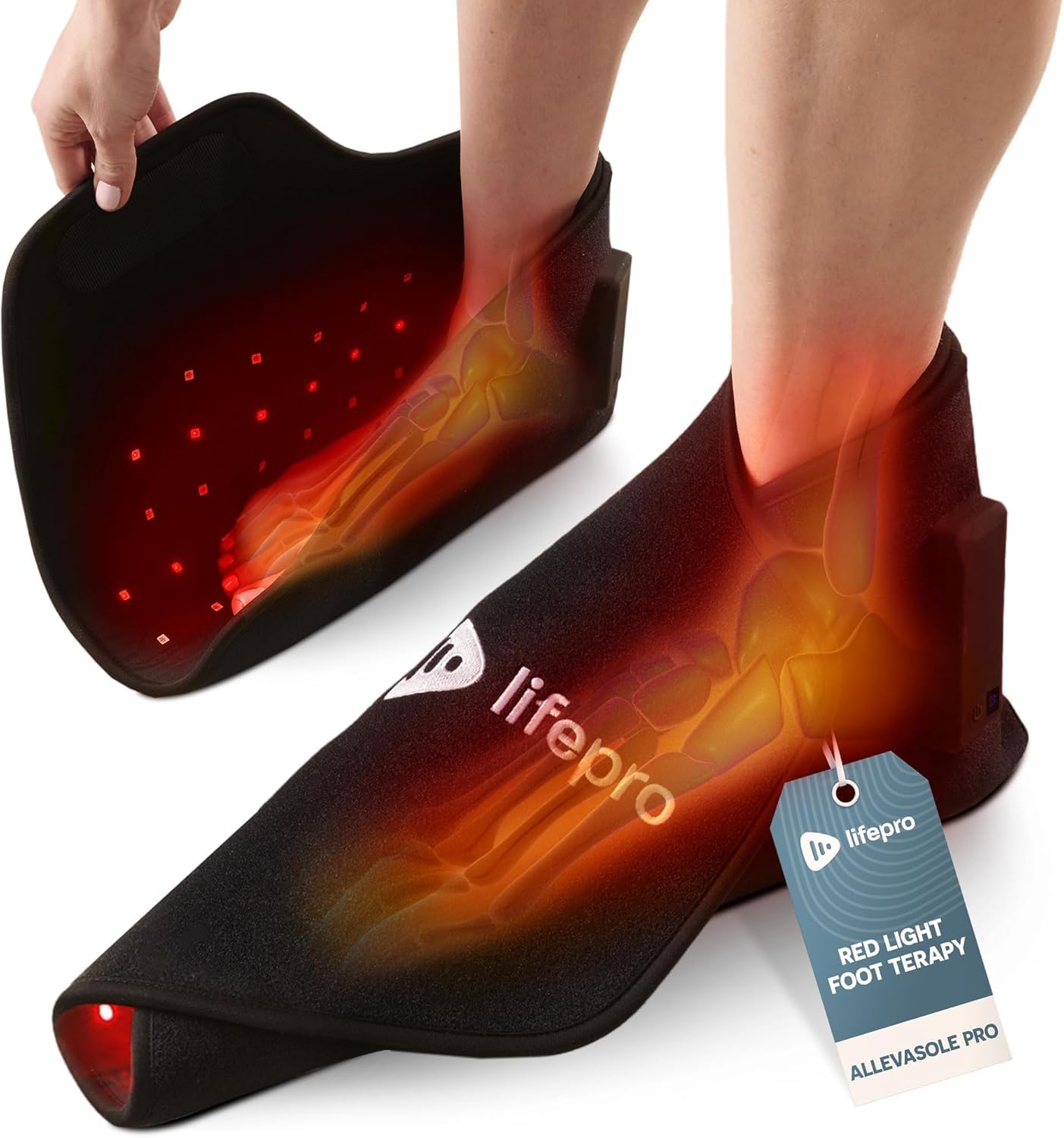 LifePro Red & Near Infrared Light Therapy Foot & Ankle Brace-Foot Pain ...