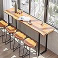 Amazon.com: AvgnLxqe Narrow Bar Table, Solid Wood Long Bar Counter ...