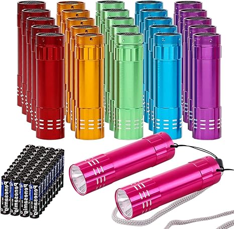 KunHe Small Mini Flashlights Pack of 30, Bulk Flashlights for Kids, 100 ...