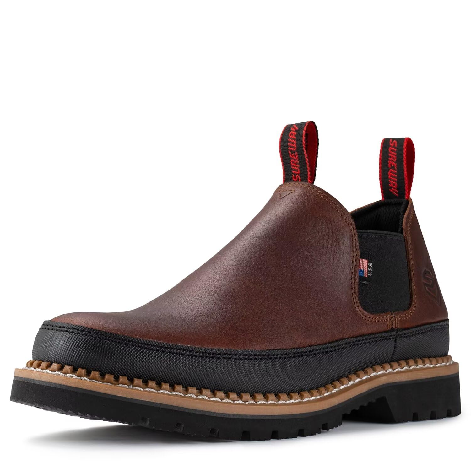 SUREWAY Work Boots for Men,Full Grain Leather,Industrial Safety Boots ...