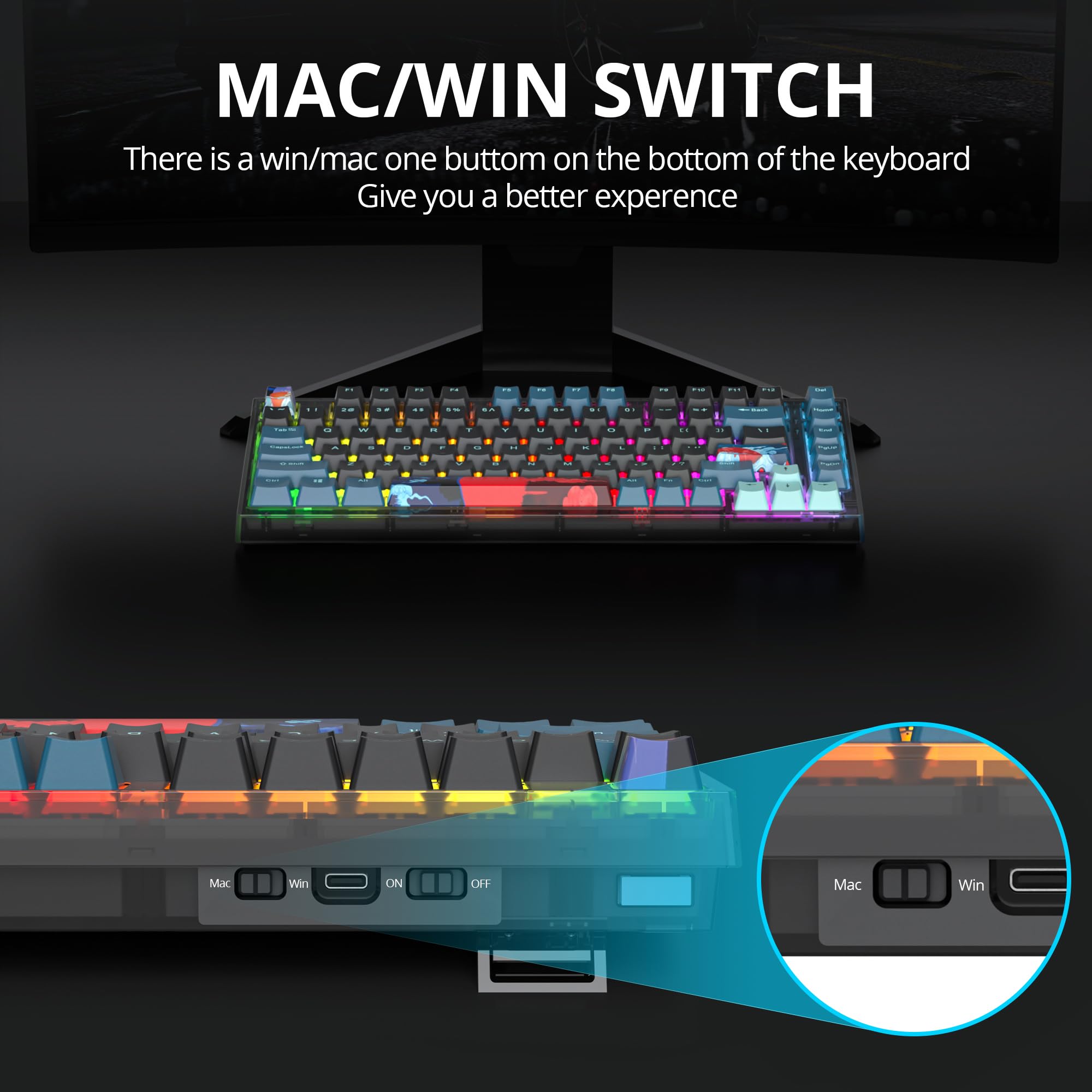 Mua Guffercty kred 75% Gasket Mount Gaming Keyboard Hot-swappable, TKL ...