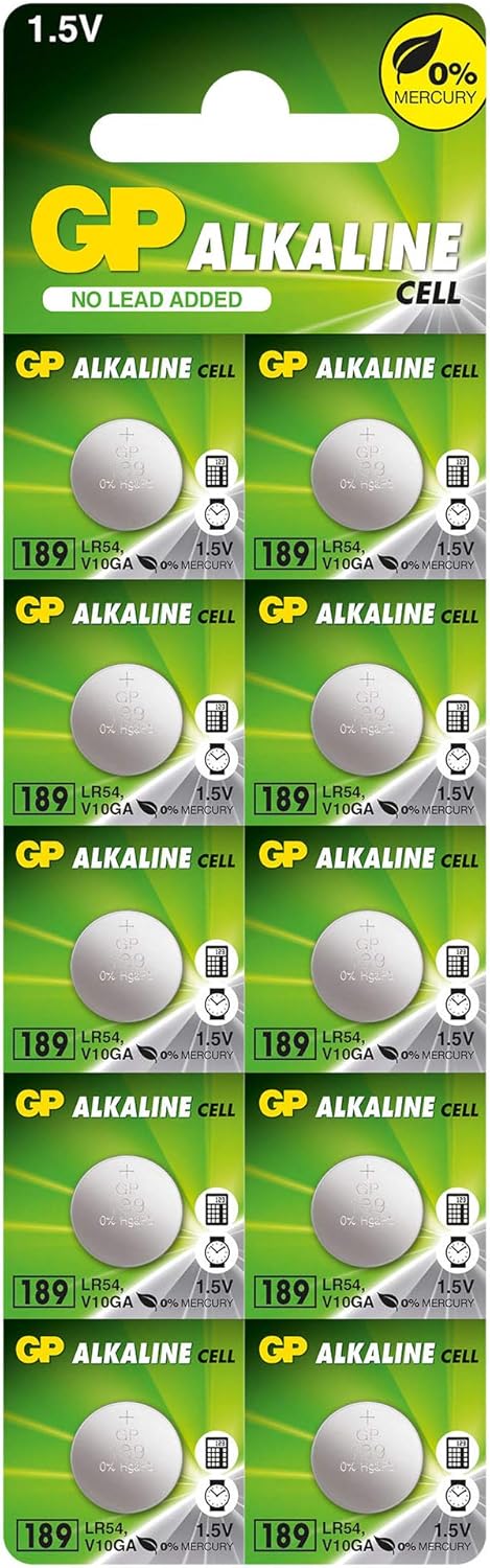 Gp Batteries Gp189 Lr54/189/V10Ga Boy Alkalin Düğme Pil, 1.5 Volt, 5'Li ...