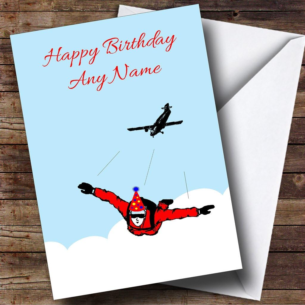 Skydiving Personalised Birthday Card: Amazon.co.uk: Office Products