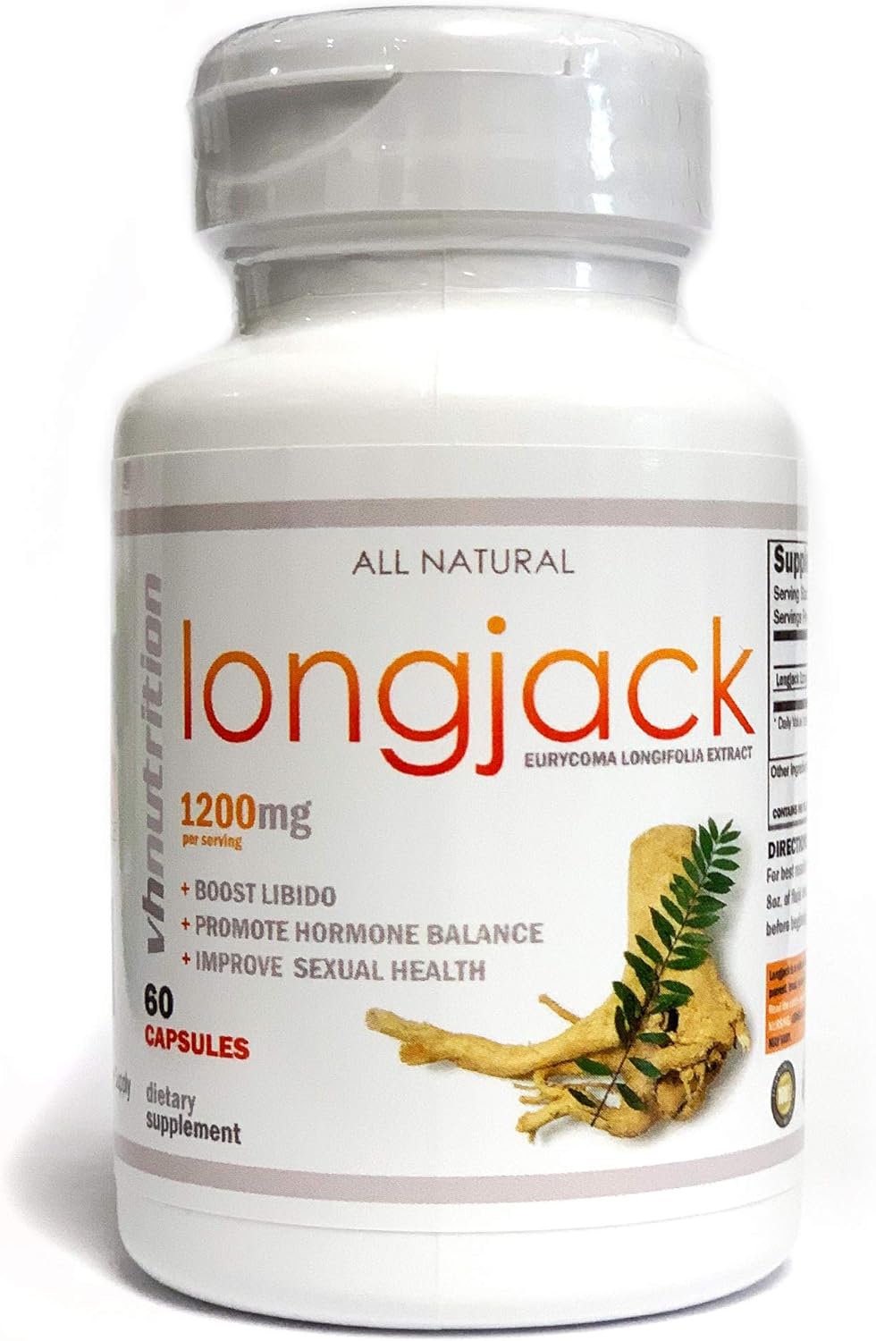 VH Nutrition | Longjack | 1200mg Tongkat Ali Supplement | 200:1 ...